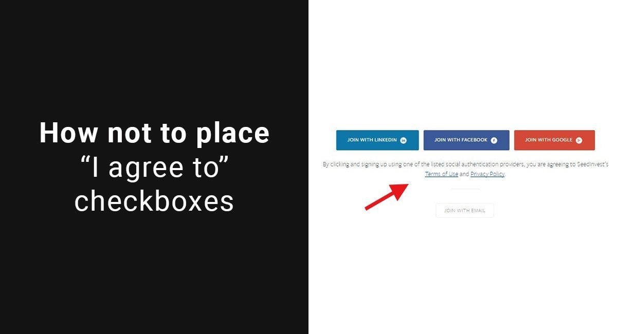How Not to Place “I Agree to” Checkboxes - TermsFeed