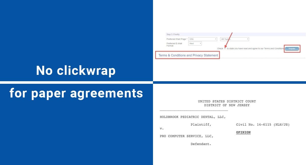 No clickwrap for paper agreements - TermsFeed
