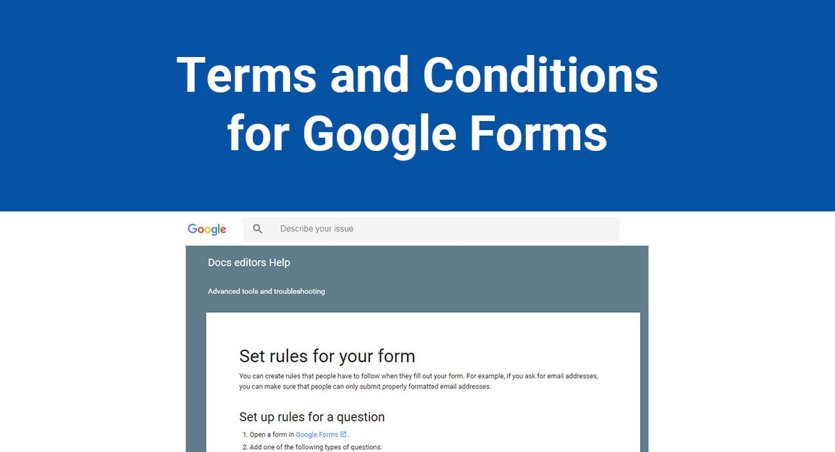 Terms and Conditions for Google Forms - TermsFeed