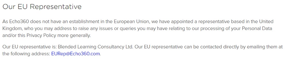 GDPR Appointment of EU Representative Letter - TermsFeed GDPR Appointment of EU Representative Letter - TermsFeed