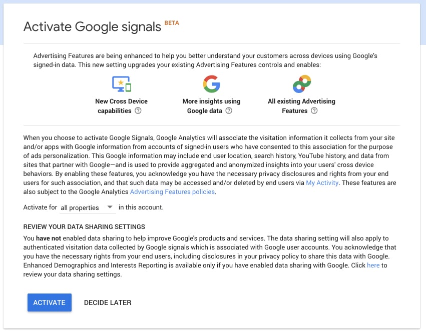 Privacy Policy for Google Signals - TermsFeed