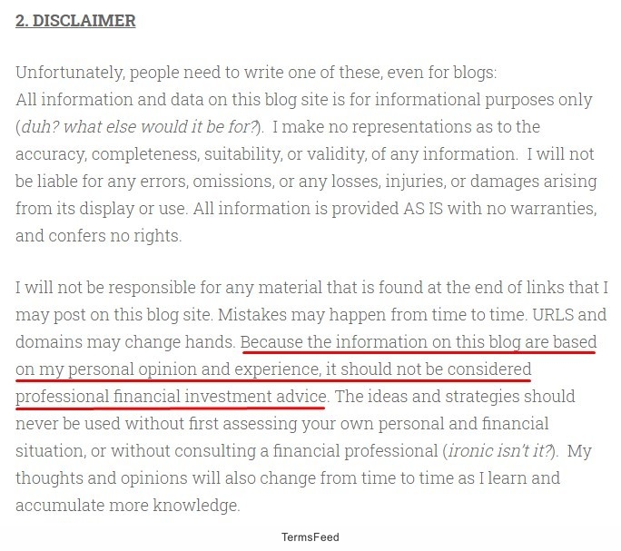 Disclaimer Examples Disclaimer For Slide Presentation