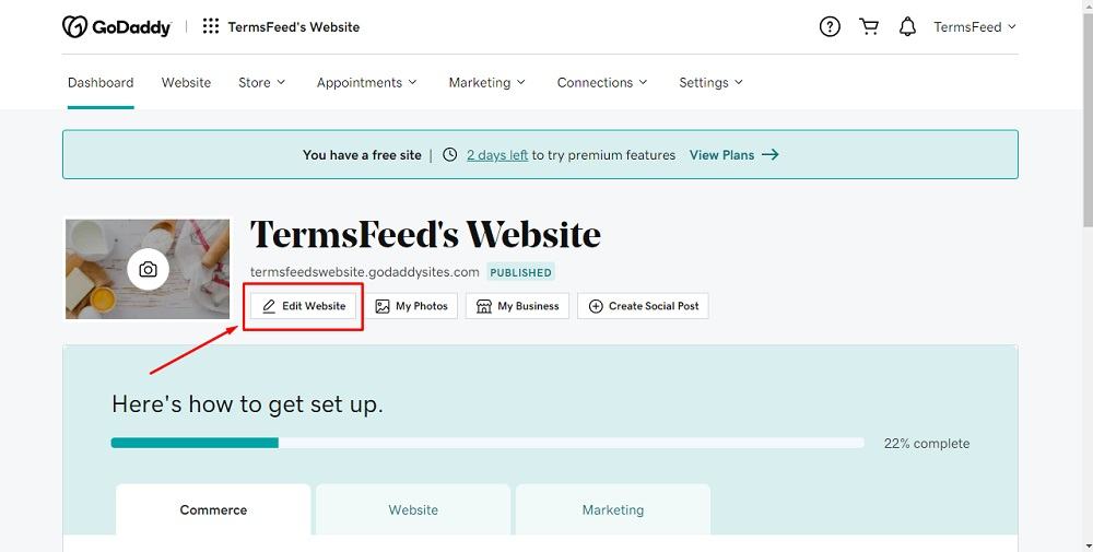 How To Link To Disclaimer From GoDaddy Website Footer TermsFeed