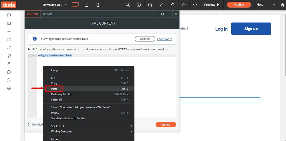 How to Add a Terms and Conditions Page on Duda - TermsFeed