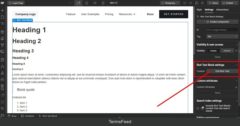 Video: How to Add a Terms and Conditions Page on Webflow - TermsFeed