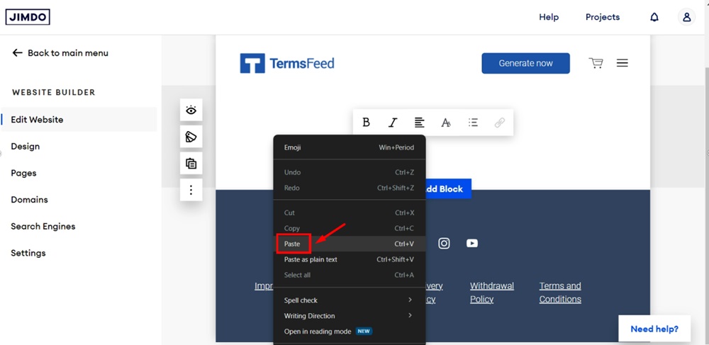 Video: How to Add a Terms and Conditions page on Jimdo - TermsFeed