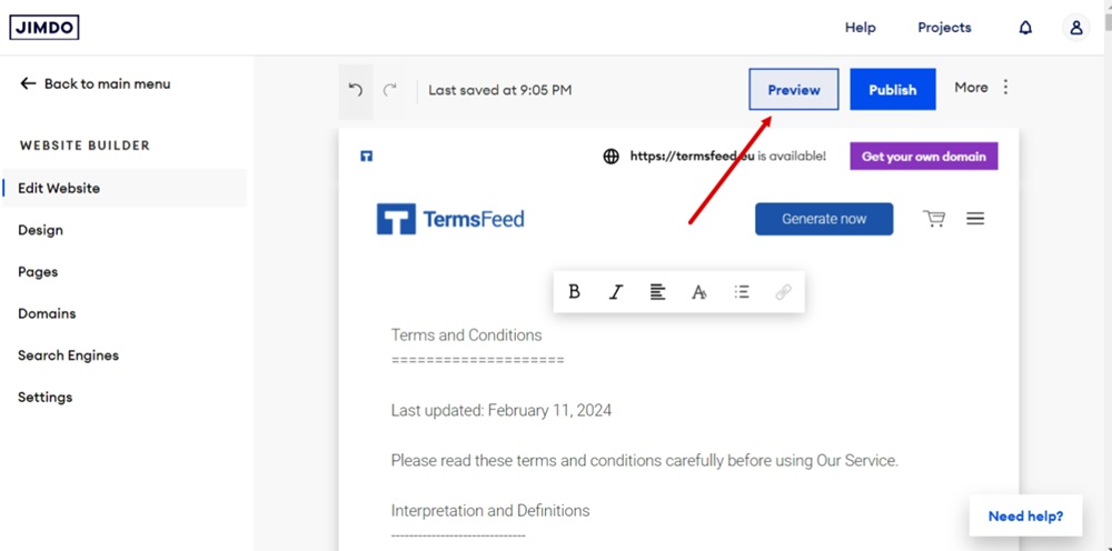 Video: How to Add a Terms and Conditions page on Jimdo - TermsFeed