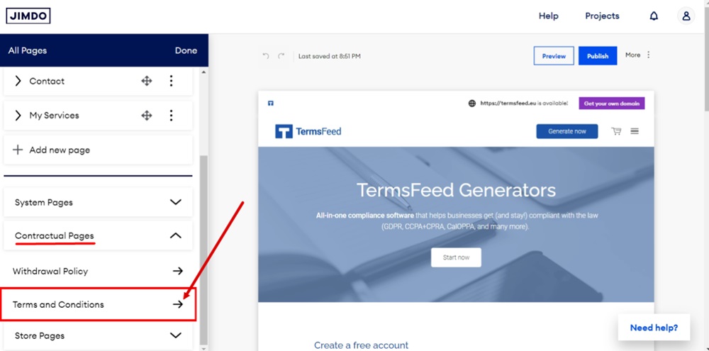 Video: How to Add a Terms and Conditions page on Jimdo - TermsFeed