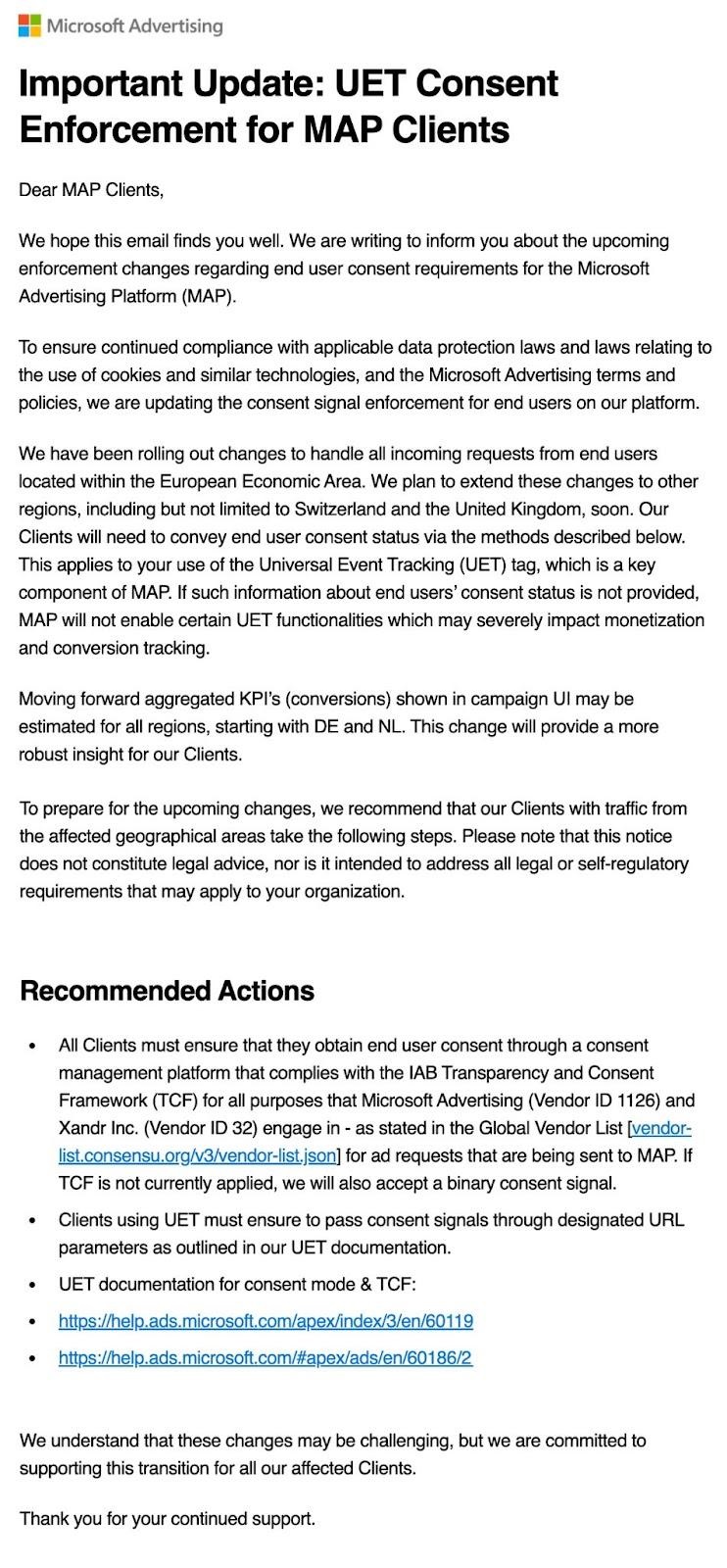 Microsoft UET Consent Mode - TermsFeed