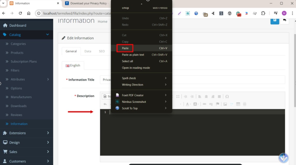 Video: How to Add a Privacy Policy Page on OpenCart - TermsFeed