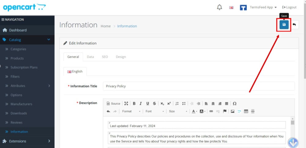 Video: How to Add a Privacy Policy Page on OpenCart - TermsFeed