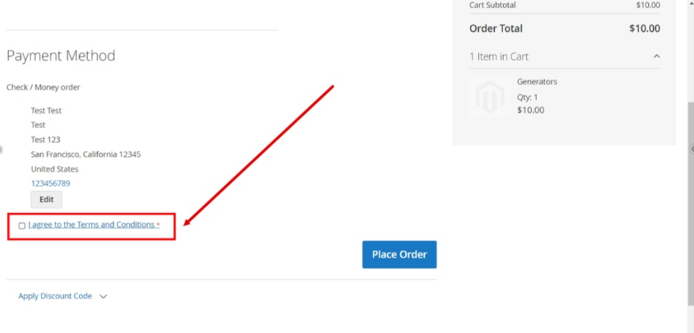 How to Add I Agree to T&C Checkbox on Magento 2 Checkout - TermsFeed
