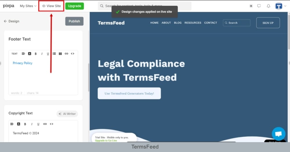 Video: How to Link to Privacy Policy URL on Pixpa - TermsFeed