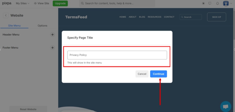 Video: How to Add a Privacy Policy Page on Pixpa - TermsFeed