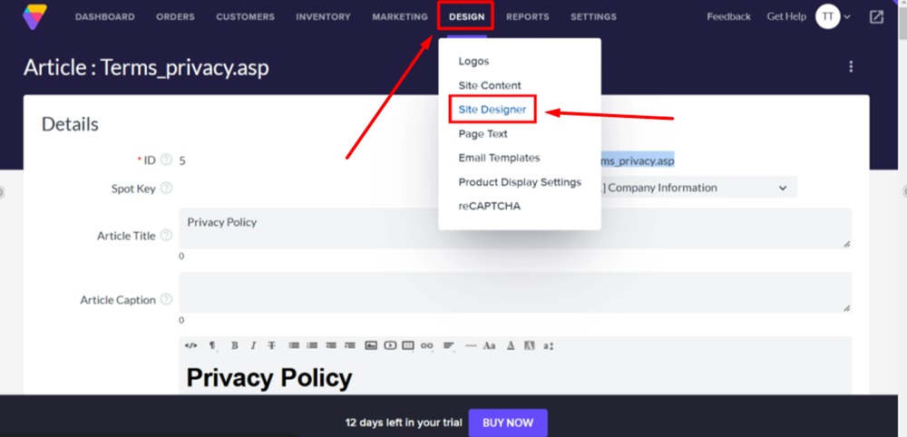 Video: How to Add a Privacy Policy Page on Volusion - TermsFeed