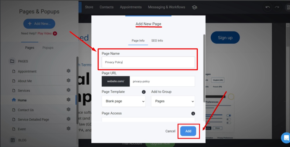 Video: How to Add a Privacy Policy Page on Simvoly - TermsFeed