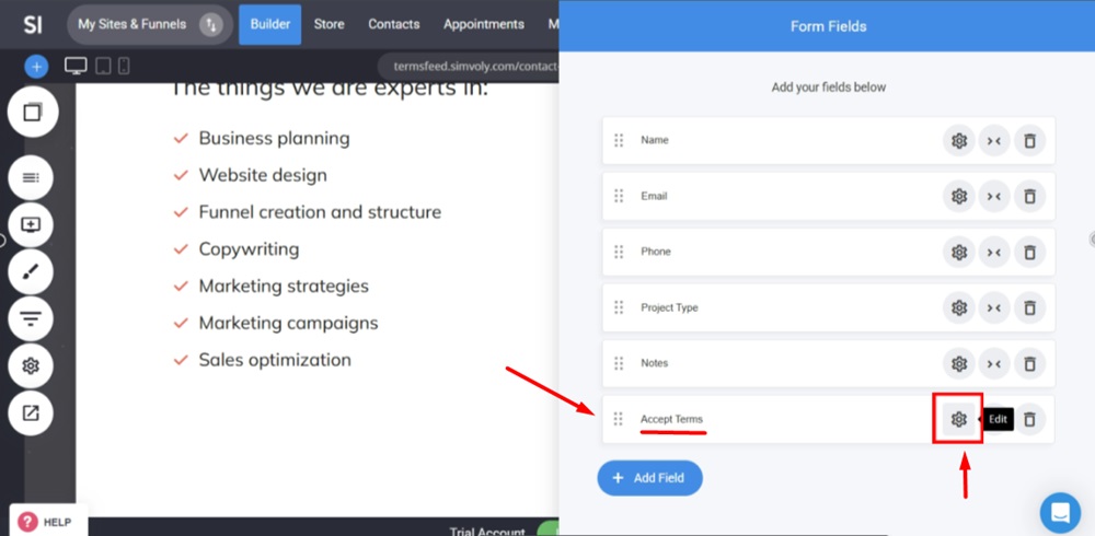 Video: How to Add Accept Terms Consent Field on Simvoly Forms - TermsFeed