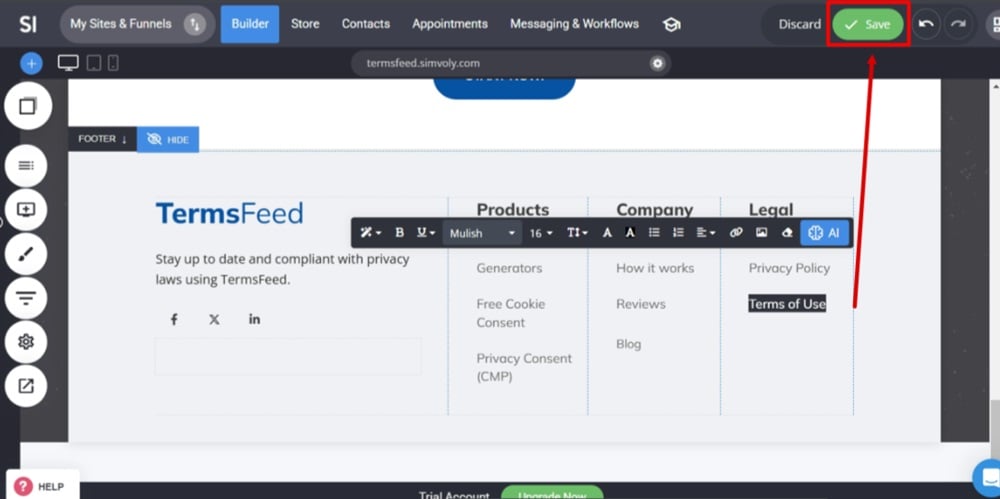Video: How to Add a Terms and Conditions Page on Simvoly - TermsFeed