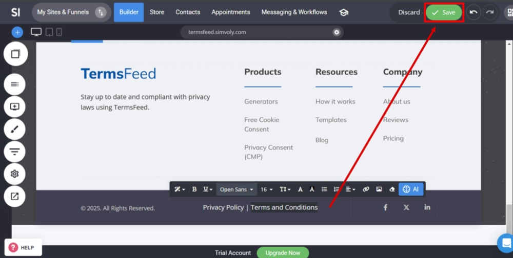 Video: How to Link to Terms and Conditions URL on Simvoly - TermsFeed