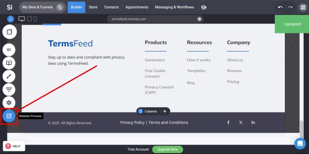 Video: How to Link to Terms and Conditions URL on Simvoly - TermsFeed