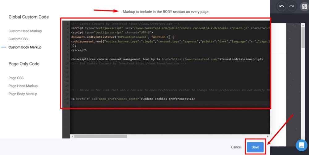 Video: How to Add Free Cookie Consent on Simvoly - TermsFeed