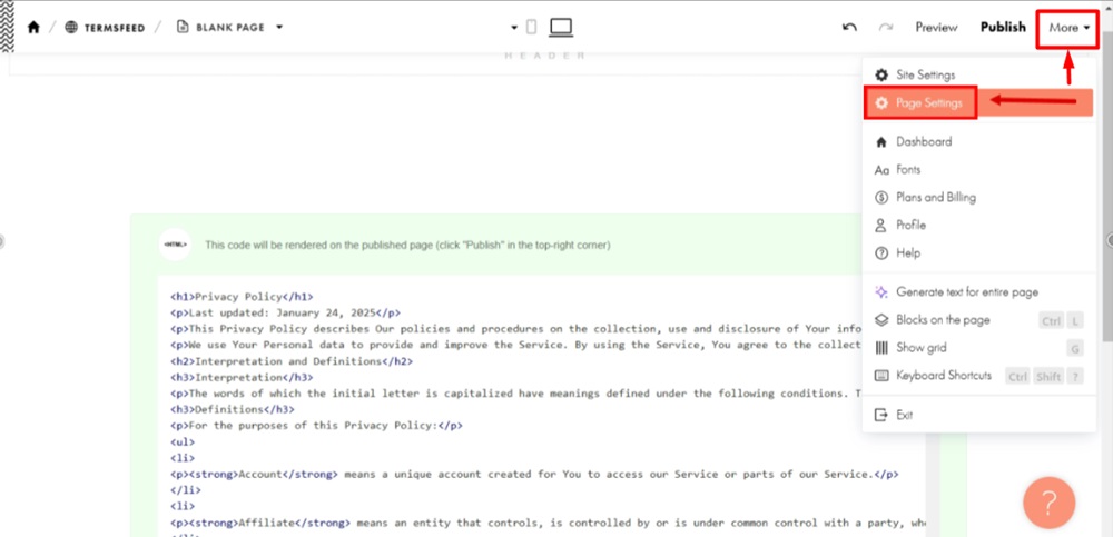 Video: How to Add a Privacy Policy Page on Tilda - TermsFeed