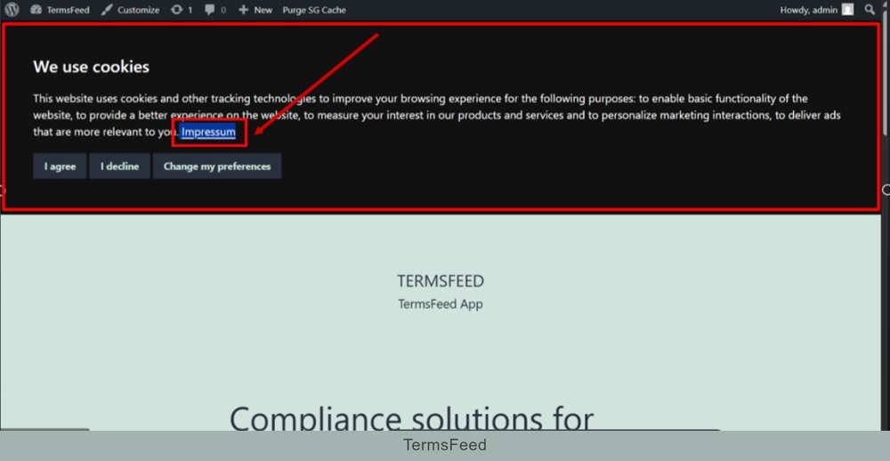 Video: Add Impressum to Cookie Consent Notice Banner - TermsFeed