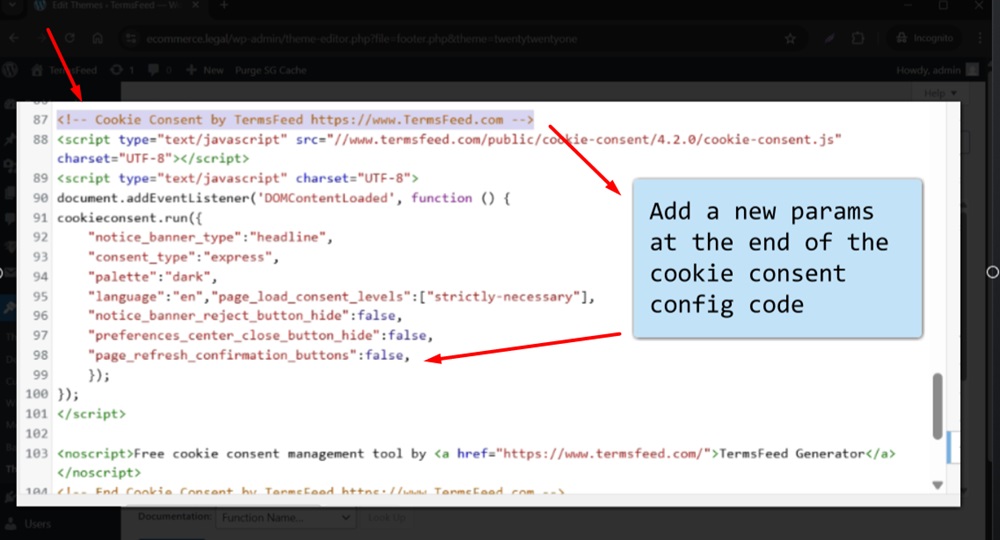 Video: Add Impressum to Cookie Consent Notice Banner - TermsFeed