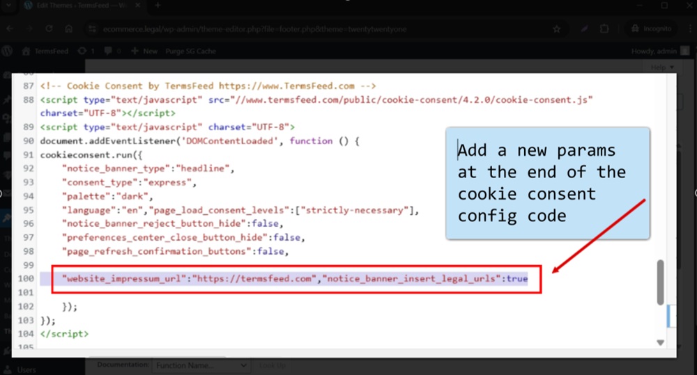 Video: Add Impressum to Cookie Consent Notice Banner - TermsFeed